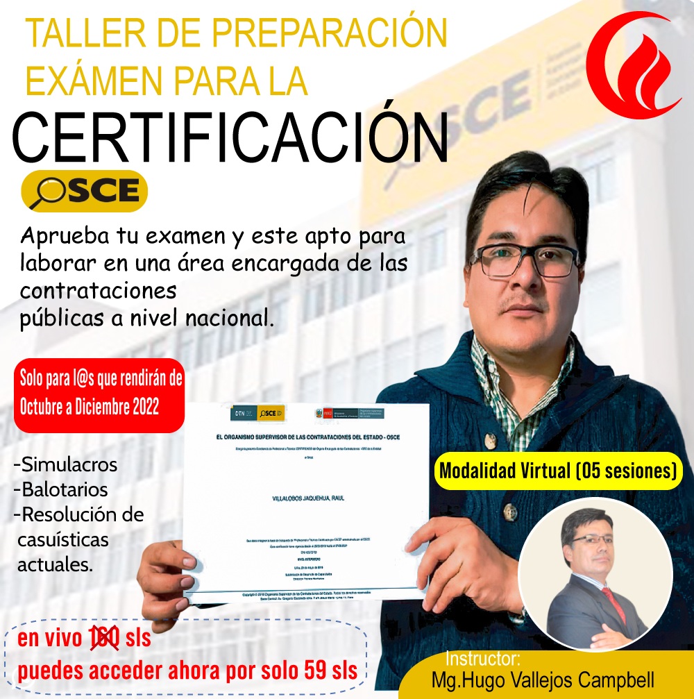 Taller de Preparación Examen para la Certificación OSCE – Civiltec Ingenieros EIRL – Educación ...